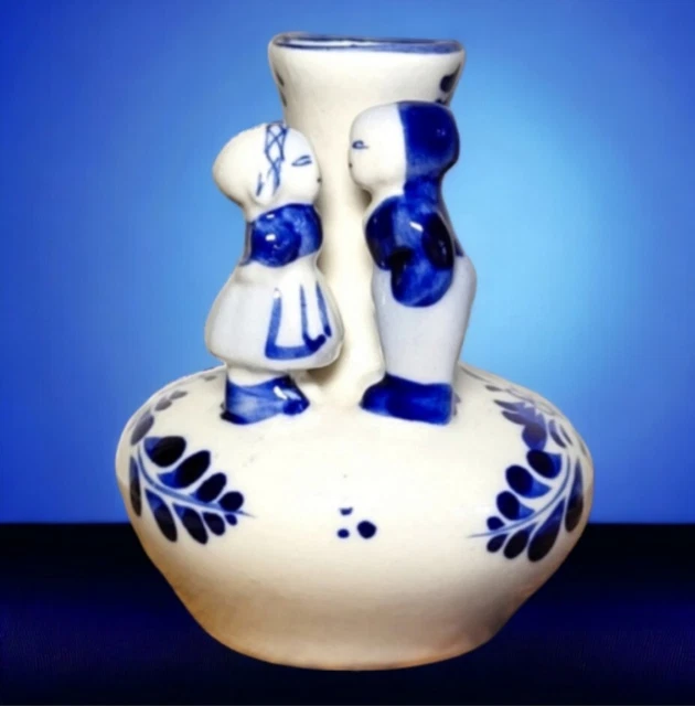VINTAGE RARE BLUE Delft Deco Hand Painted Holland Miniature vase $55.00 ...