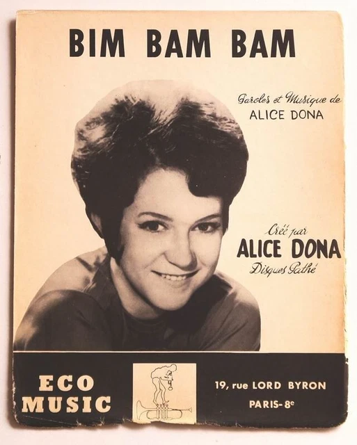 PARTITION VINTAGE SHEET music ALICE DONA : Bim Bam Bam * 60's EUR 7,49 ...