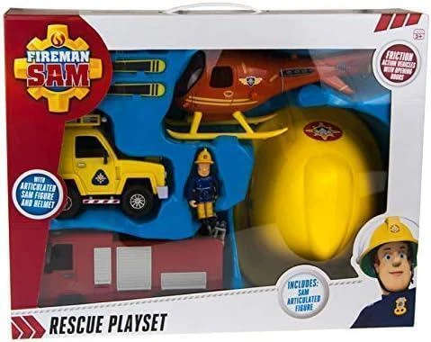 NEW FIREMAN SAM Vehicle Rescue Playset Helicopter, Jupiter, 4X4 Jeep ...