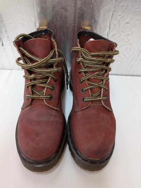 VINTAGE 90S DR Martens 939 Red Soft Leather Boots Chunky Ben Commando ...