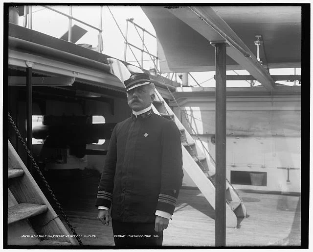 U.S.S. RALEIGH, EXECUTIVE officer Phelps Navy c1900 Old Photo 1 EUR 6 ...