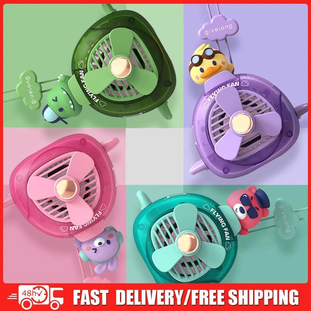 SMALL HANGING ROPE Fan 500mAh Mini Lazy Fan 3 Speeds for Outdoor Sports ...