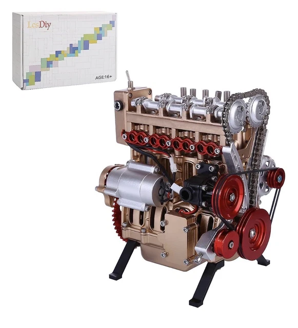 4 CYLINDER CAR Engine Kit, Mini Engine Model Teaching Mechanical ...