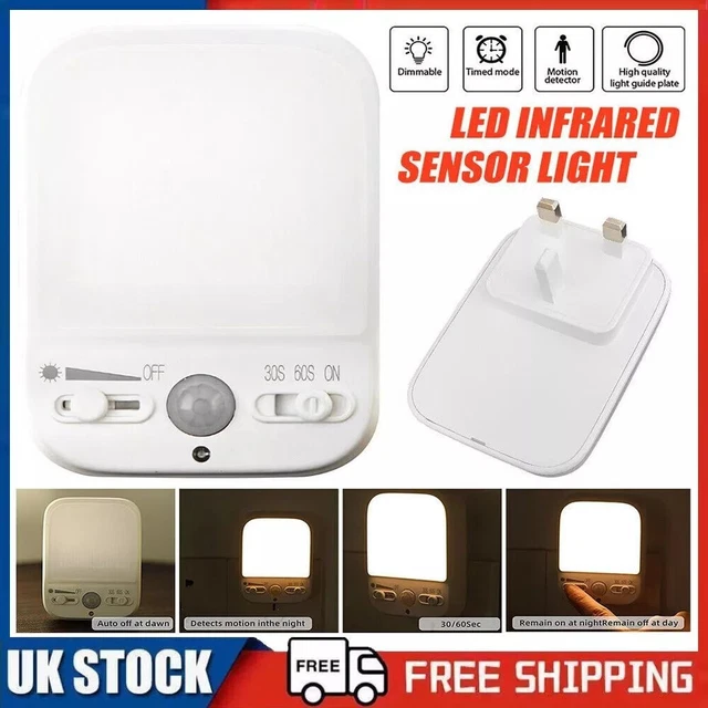 1 PACK PLUG In PIR Motion Sensor Hallway Plug Socket LED Night Light ...