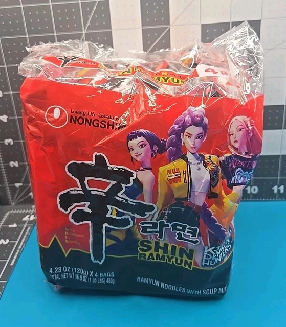 KPOP DEMON HUNTERS Korean Shin Ramyun Ramen 4 Pack Huntrix Rumi Zoey ...