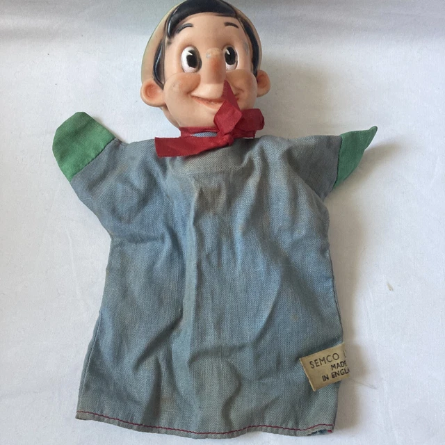 VINTAGE SEMCO WALT Disney PINOCCHIO Hand Puppet 1950s Retro VGC £14.99 ...