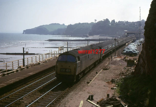 ORIGINAL RAILWAY SLIDE Class 52 D1010 at Dawlish 26.05.74 £6.00 ...