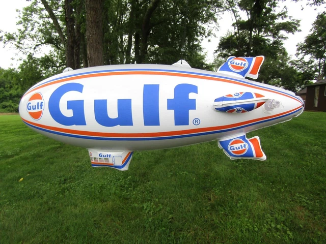VINTAGE NOS ORIGINAL Gulf Airship Blimp Gas Oil Garage Hanging ...