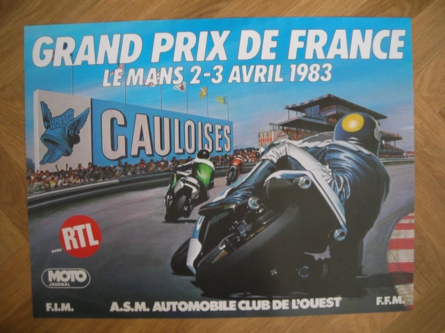 Affiche Moto Grand Prix De France Moto Le Mans 1983 Affiche Officielle