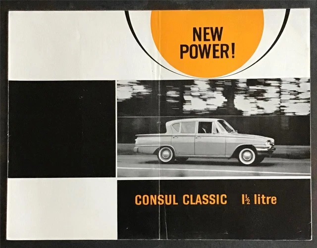 FORD CONSUL CLASSIC 1½ LITRE Car Sales Brochure MAR 1963 #A3071/363D £ ...