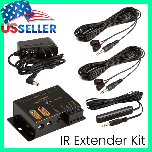 IR REPEATER KIT Extender Infrared Remote Control System 4 Emitters 1 ...