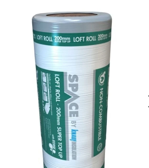 KNAUF LOFT INSULATION Roll, floor and roof lagging, 200mm Super Top Up ...