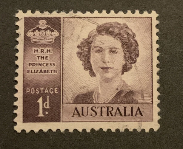 1947 PRE-DECIMAL PRINCESS Elizabeth Birthday 1d Purple Stamp FU C&A WMK ...