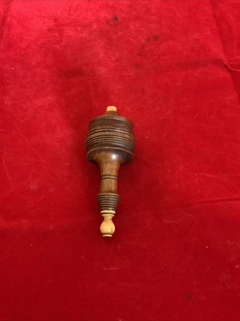 ~ANTIQUE CARVED WOOD Push Button Maid Servant Butler Call Bell ...