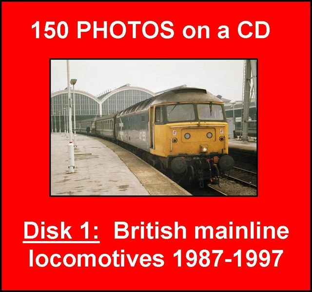 DISK 01: 150 British Railway locomotive photos 1987-1997 on CD £6.00 ...