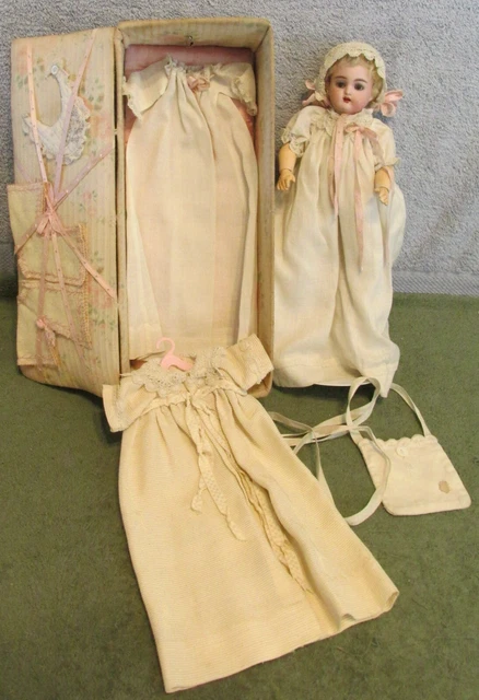 ANTIQUE GERMAN L Halbig K & R 23 Bisque Head Doll/Christening Gown ...
