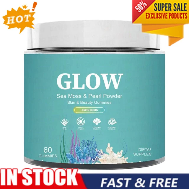 60PCS GLOW SEAWEED Health Gummy Candy-SeaMoss & Pearl Powder Skin ...