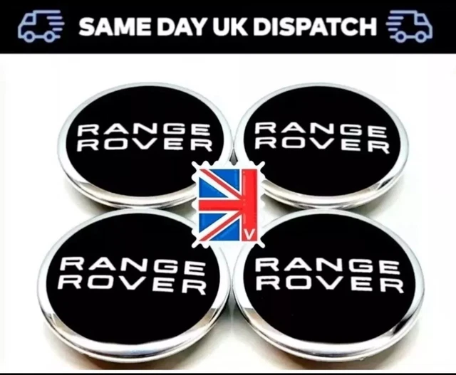 LAND ROVER RANGE Rover Wheel Centre Cap black And Chrome 63mm X4 £11.99 ...