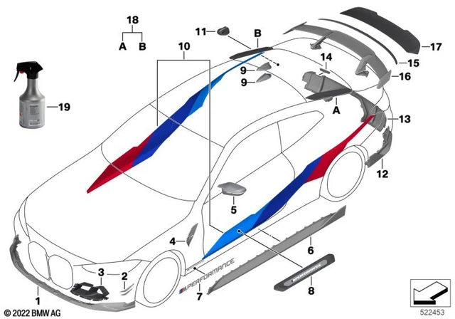 BMW GENUINE REAR Diffuser Carbon M Performance Replacement 51195A198B5 ...