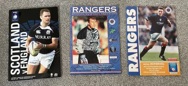 THREE PROGRAMMES FROM Sporting Events At Murrayfield And Ibrox £6.52 ...