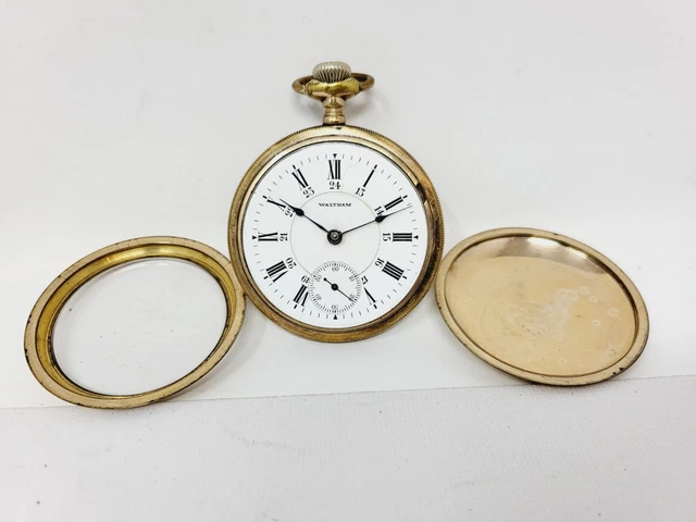 RARE ANTIQUE WALTHAM Canadian Pacific Railway Pocket Watch 17 Jewels 18 ...