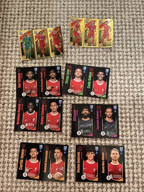 LIVERPOOL 8X ADESIVI Panini FIFA 365 Golden World Of Football 2024 EUR ...