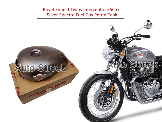 ROYAL ENFIELD TWINS Interceptor 650 cc Silver Spectre Fuel Petrol Tank ...