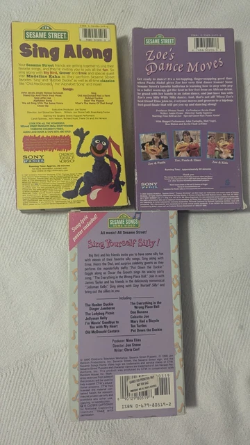 SESAME STREET VHS lot Sing Along & Dance Elmo Ernie Zoe Educational ...