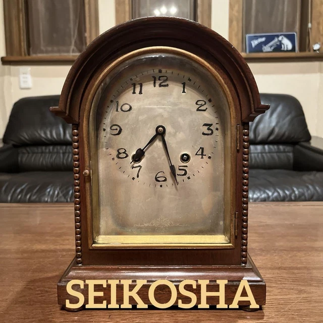 SEIKOSHA TABLE CLOCK Small table clock desk clock Overhauled Working ...