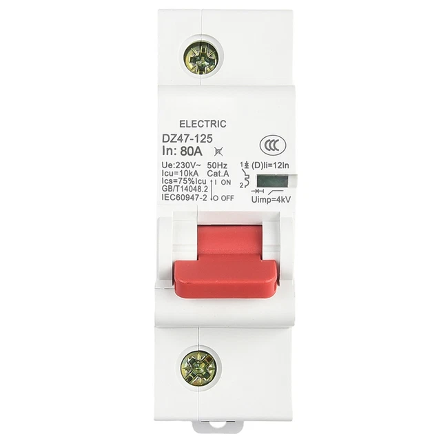 MCB 600V 125A 100A 80A Circuit-1P Dc Disjoncteur for PV System-Battery ...