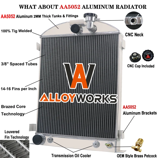 4 ROW ALUMINUM Radiator For 1928-1931 Ford Model-A Hi-Boy Grill Shells ...
