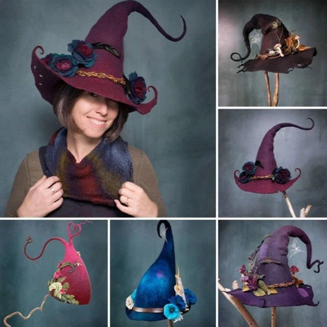 Halloween Party Felt Witch Hats Magic Wizard Hat Cosplay Props Witch Peaked Hat £837 Picclick Uk