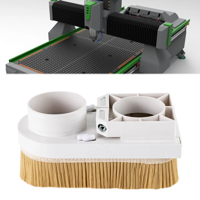 CNC ROUTER DUST Collector Brush 80mm Diameter Spindle Dust Shoe Cover ...