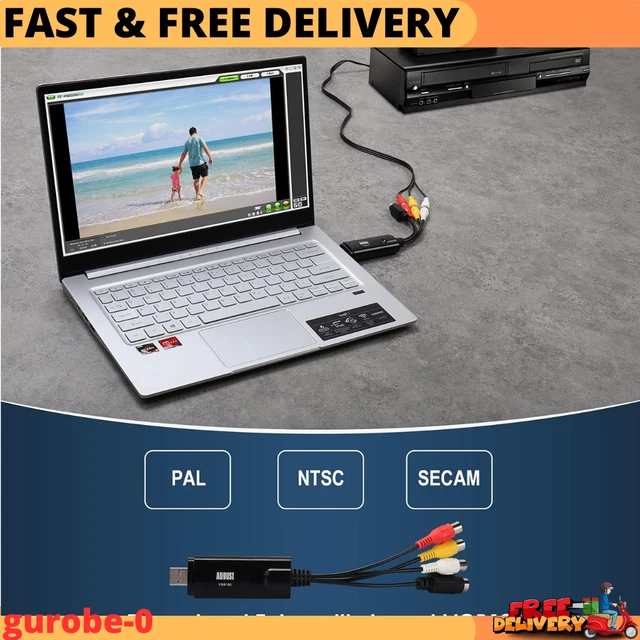 VHS TO DIGITAL Converter Transfer VHS Tapes into Digital Copies S-Video ...