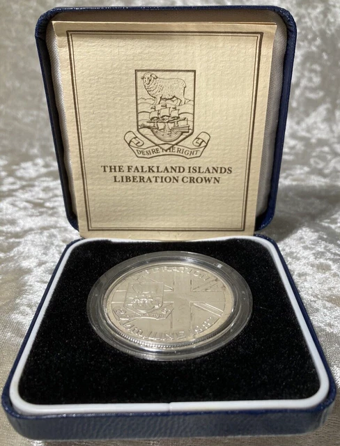 SOLID SILVER PROOF Coin - Falkland Islands Liberation Crown - Coa ...