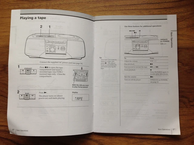 SONY CFD-V25 , V34, V37, 930 Operating Instructions. Free UK Postage £6 ...