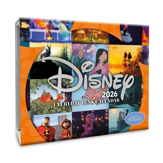 DISNEY ANIMATION 2026 Desk Block Desk Page a Day Calendar £14.99 ...