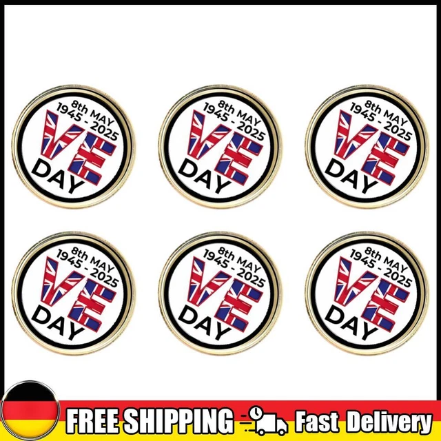 VE DAY 80TH Anniversary 1945-2025 Lapel Pin Badges 8th May VE Day ...