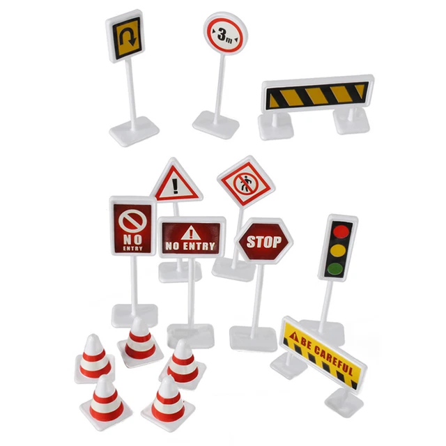 6 SET GIOCATTOLO educativo cono stradale segnaletica stradale finta set ...