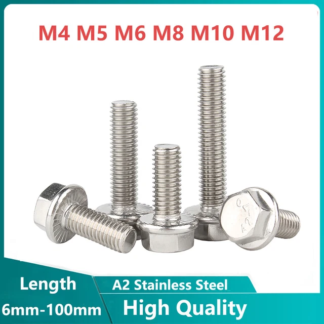 M4 M5 M6 M8 M10 M12 Flanged Hexagon Head Bolts Flange Hex Screws ...