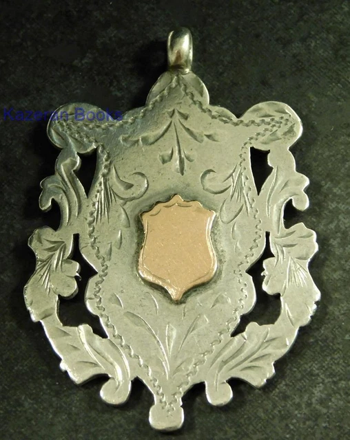 ANTIQUE EDWARDIAN SOLID Silver Pocket Watch Albert Chain Medal Fob ...