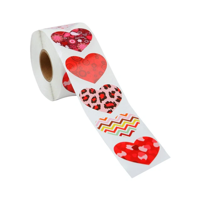 AUTOCOLLANTS EN FORME De Coeur D'étiquettes Saint Valentin Coeurs Ronds ...