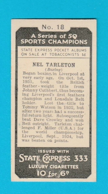 BOXING - ARDATH - Sports Champions - Nel Tarleton - 1935 EUR 4,93 - PicClick IT