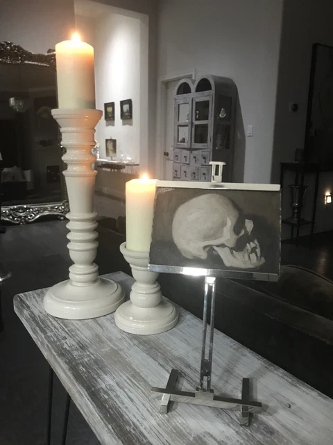 J. MASON REEVES, Well Listed Artist Mid Century Skull Study 5” X 7 ...