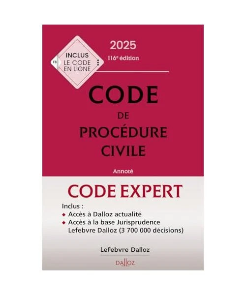 CODE DALLOZ EXPERT. Code de procédure civile 2025. 21e éd.: Annoté EUR 199,17 - PicClick FR