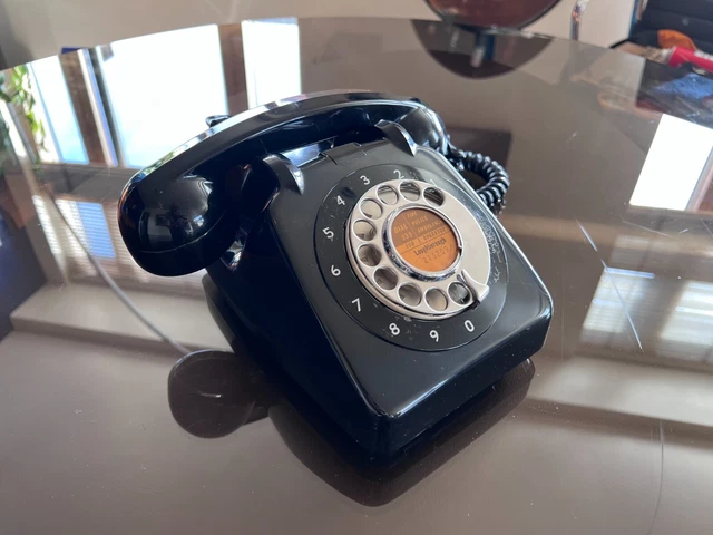 RARE VINTAGE RETRO Black Ericsson Etelphone N1900 Rotary Telephone ...