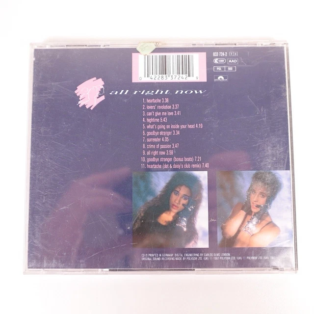 PEPSI & SHIRLIE All Right Now CD Album 1987 Rare Vintage Synth Pop $29. ...