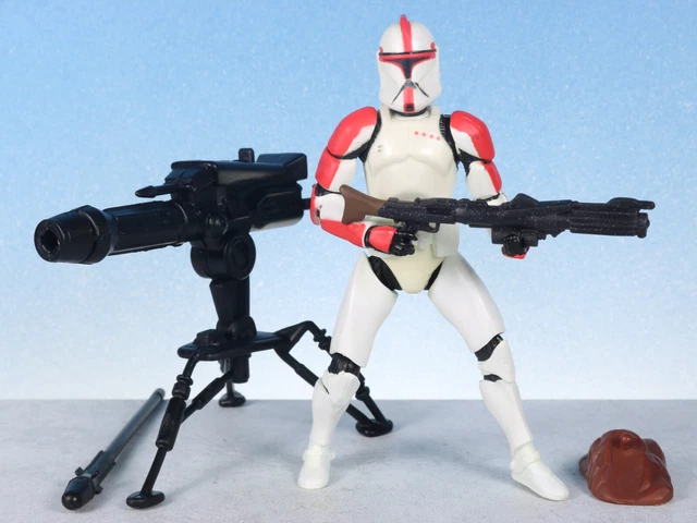 FIGURINE STAR WARS Saga CLONE TROOPER CAPTAIN Rouge 3,75 pouces #17 ...