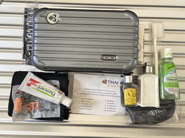 RARE UNUSED! THAI Airways First Class RIMOWA Grey / Gray Amenity Kit ...