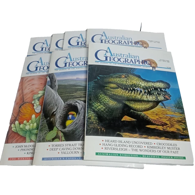 7 AUSTRALIAN GEOGRAPHIC Magazine 1988/89 No.9, 10, 11, 12, 13, 14, 16 ...